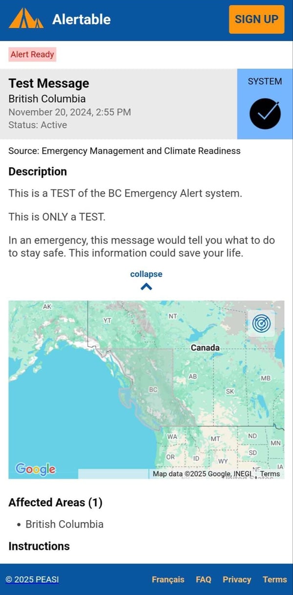 Alert Ready Test | Making Canada’s Emergency Alert System Ready | PEASI