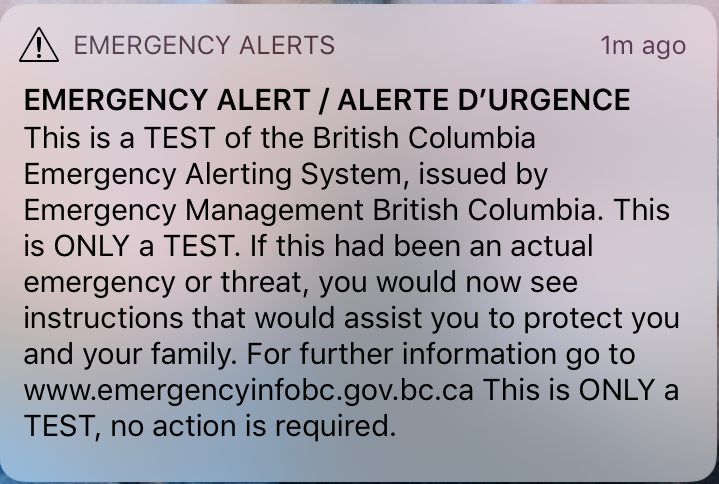 Alert Ready Test 25 November 2020 | PEASI