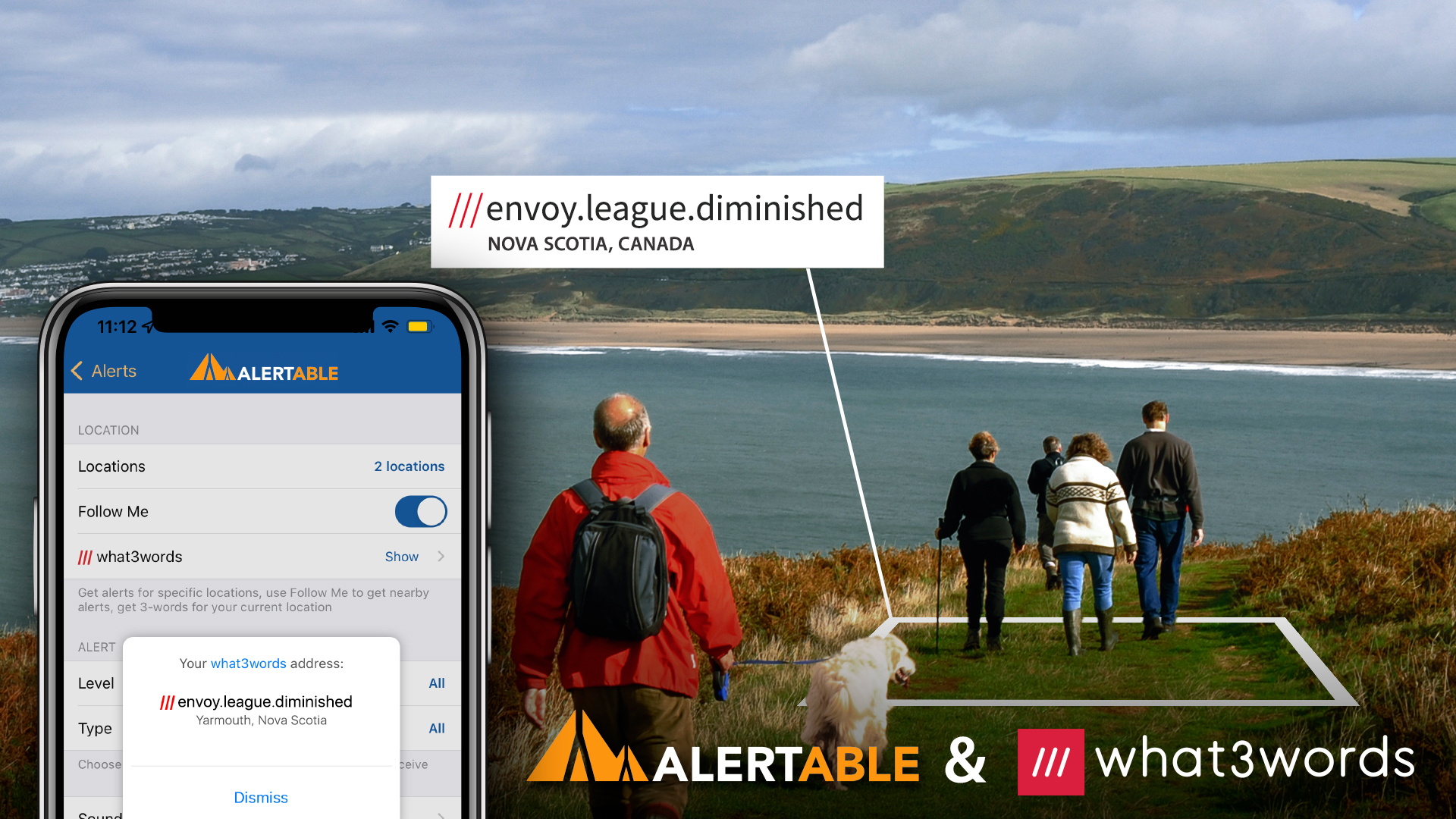 Now get what3words fast & easy inside the Alertable app